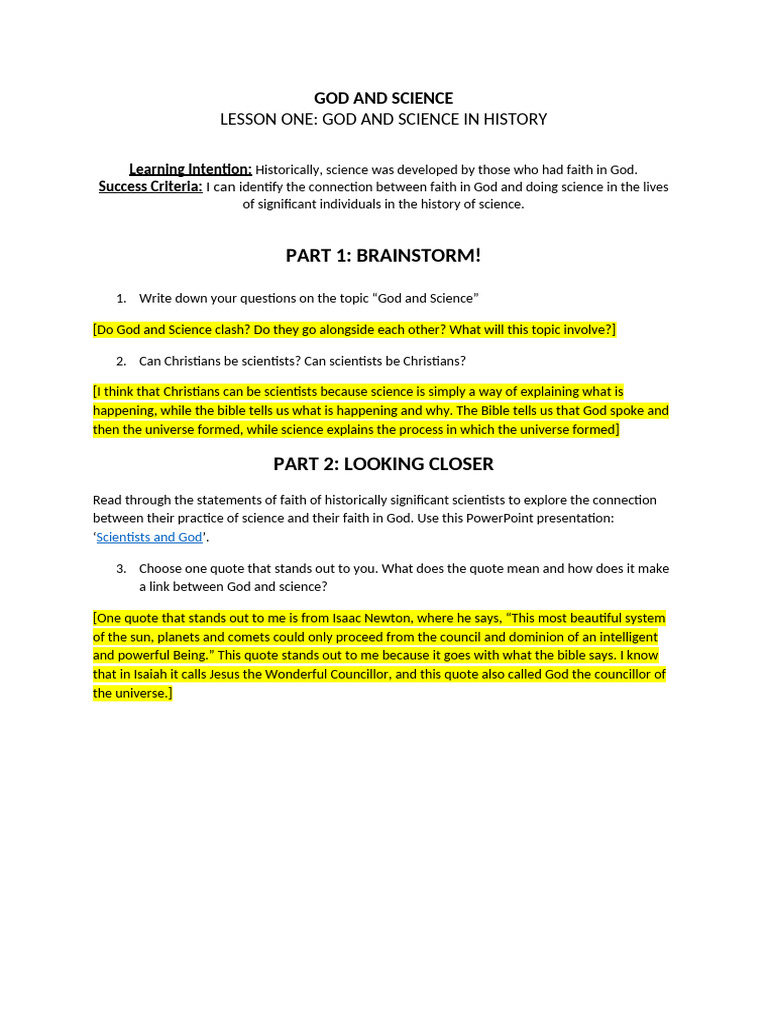 1 God and Science in History | PDF | God | Jesus