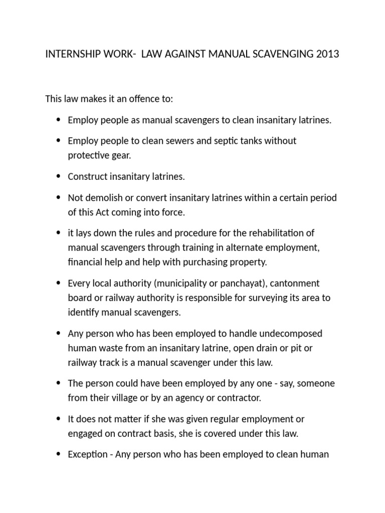 Manual Scavenging | PDF | Social Science | Home & Garden