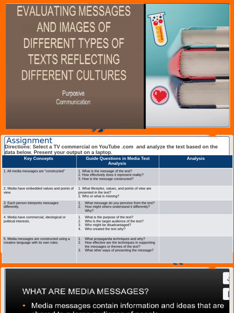 Media Text Analysis Guide | PDF | Human Communication | Communication