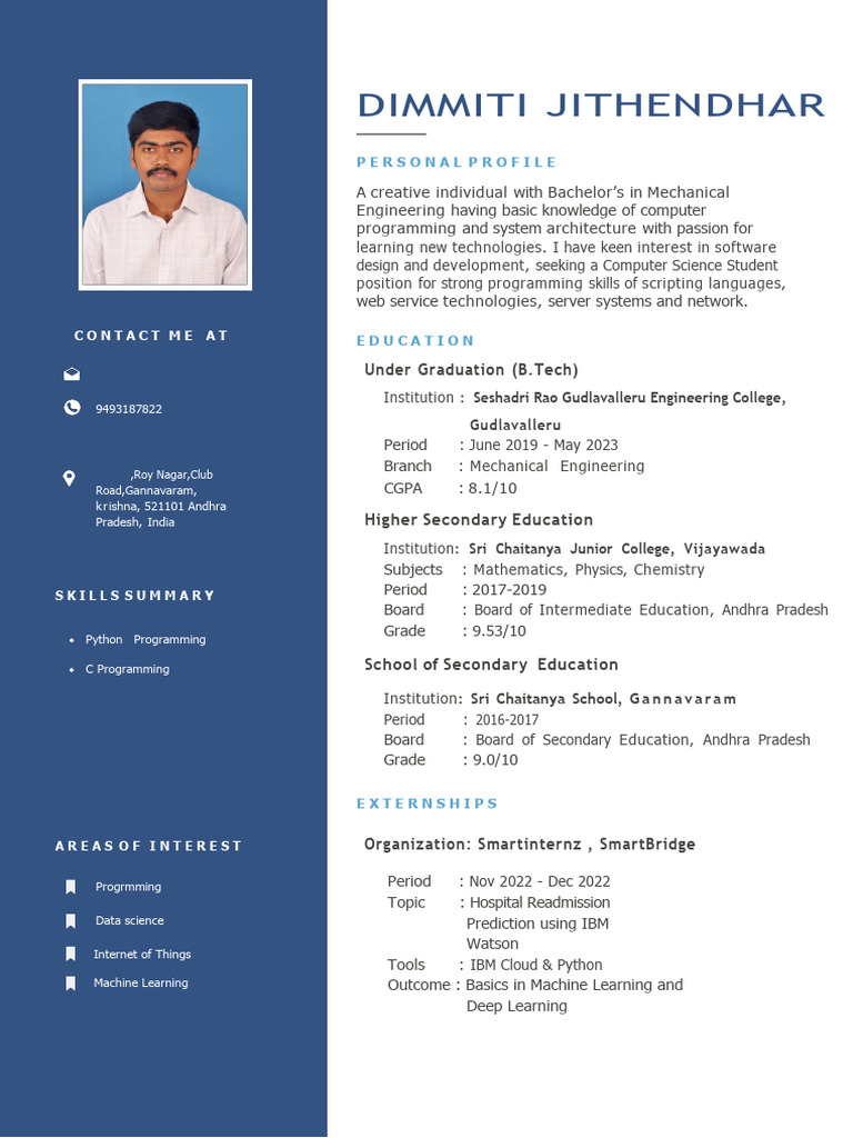 Jithendhar Resume | PDF | Computer Programming | Computing