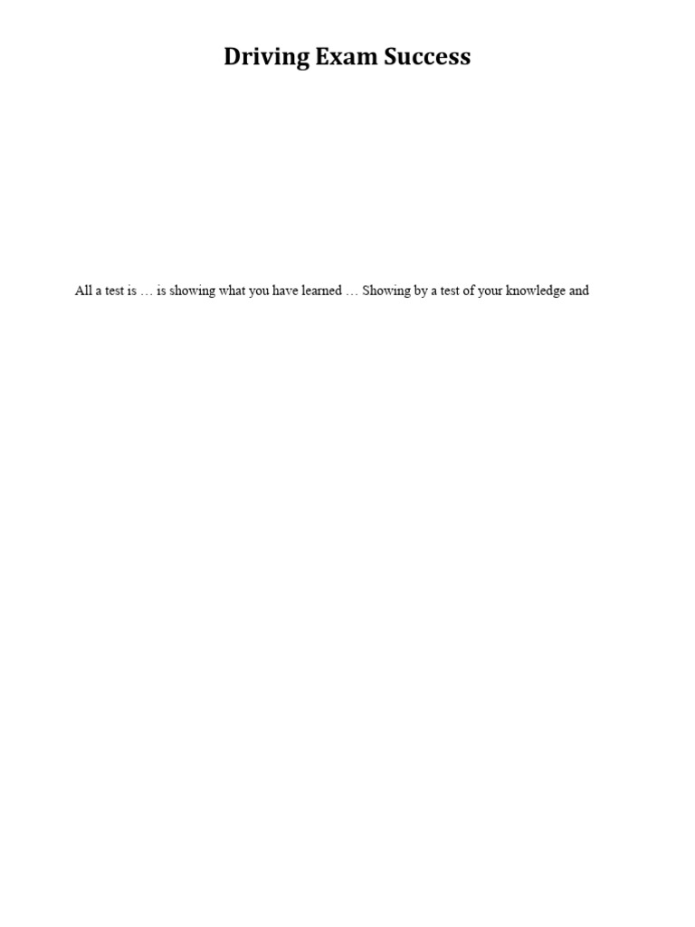 Driving Anxiety | PDF