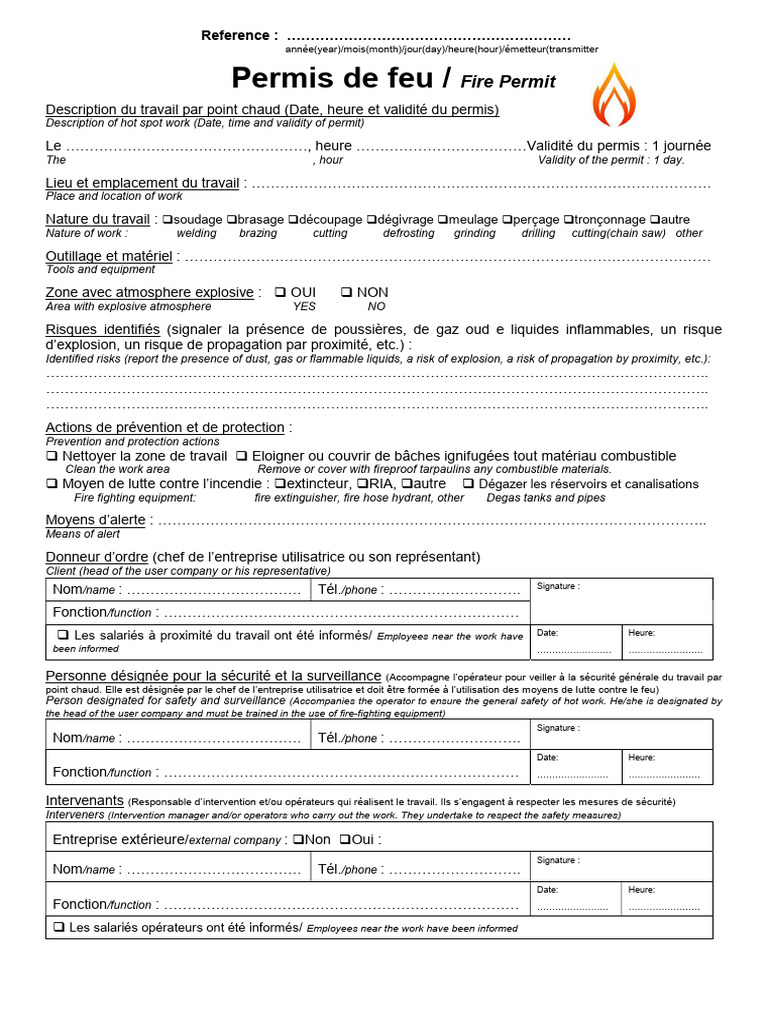 Permis de feu avec signature électronique | PDF | Lutte contre l ...