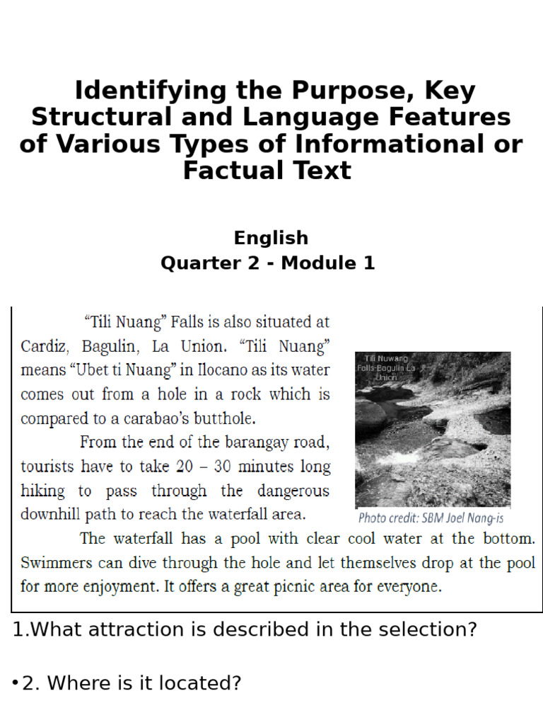 Identifying The Purpose, Key Structural and Language Features of ...
