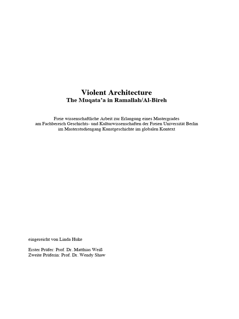 Violent Architecture The Muqata A in Ram | PDF | Palestinians | Yasser ...