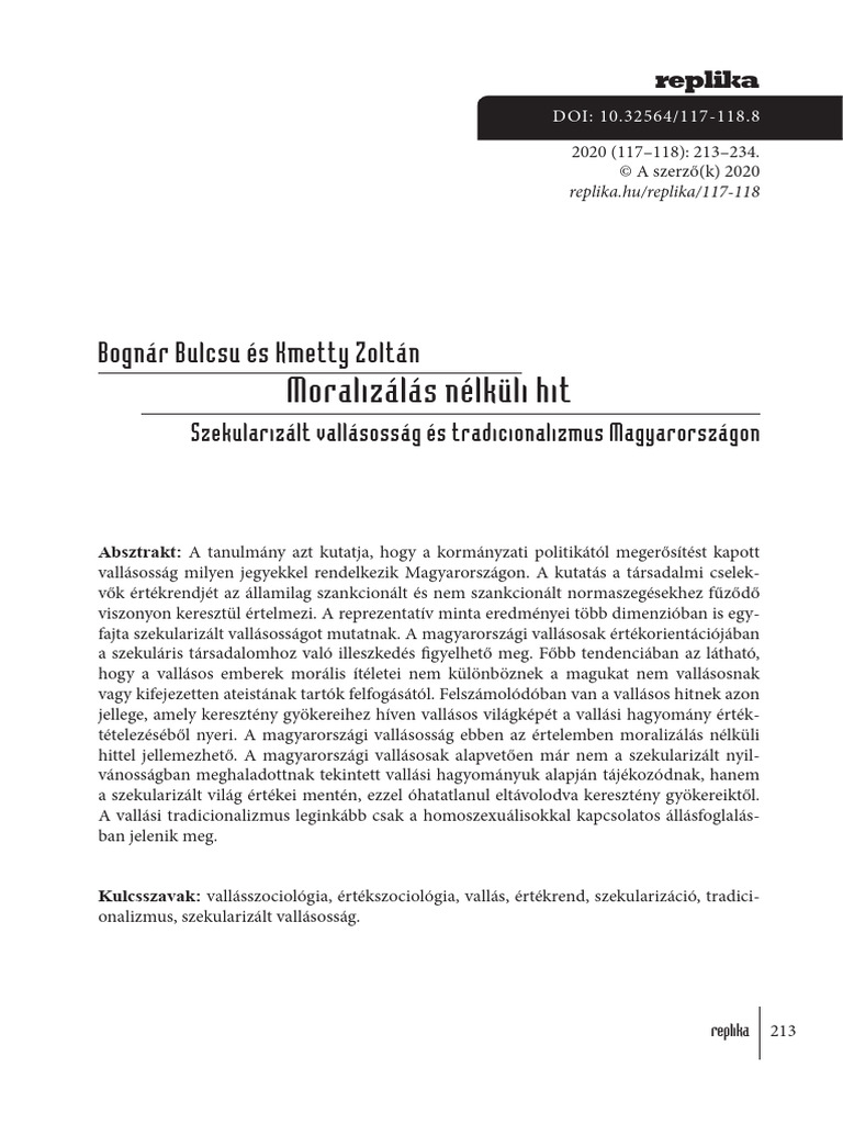 Replika 117-118-09 Bognar - Kmetty | PDF