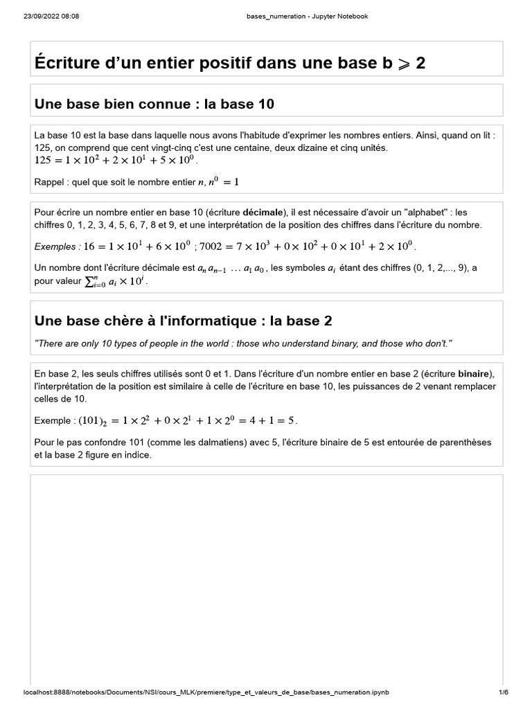 Écriture des Nombres en Base 10 | PDF | Décimal | Entier naturel
