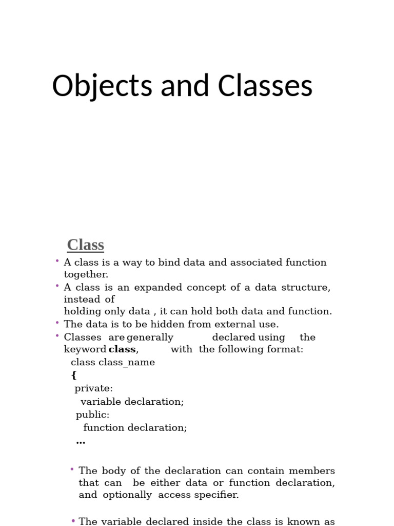 8 Objects and Classes | PDF | Class (Computer Programming) | Namespace