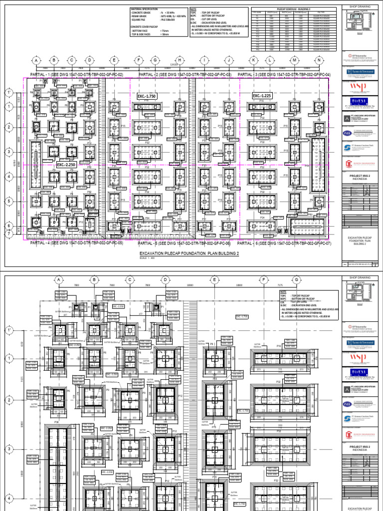 Internal Shopdrawing Excavation Pilecap Foundation Details Building 2 20240930 | PDF | Building ...
