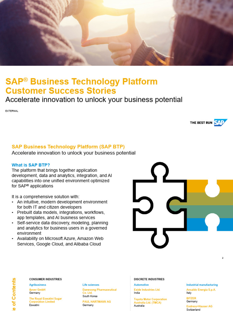 SAP Business Technology Platform Customer Success Stories | PDF ...