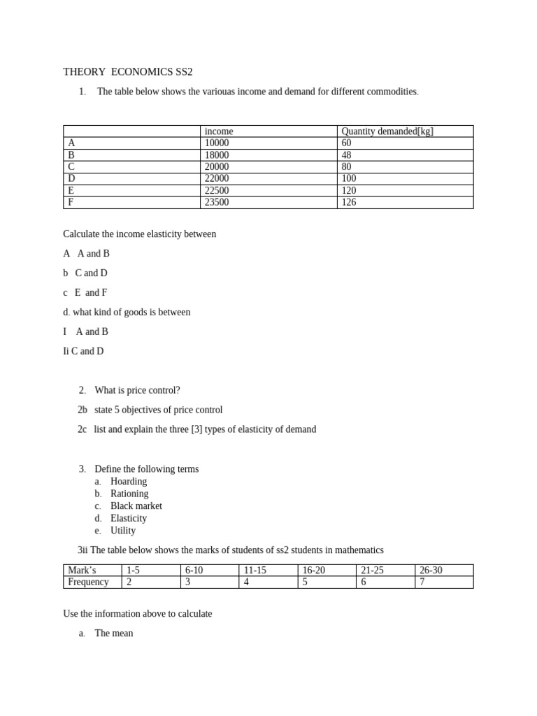 Theory Economics Ss2 | PDF