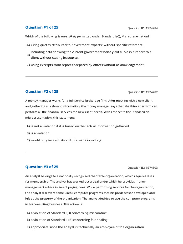 Reading 91.2 Guidance For Standards I (C) and I (D) | PDF | Financial ...