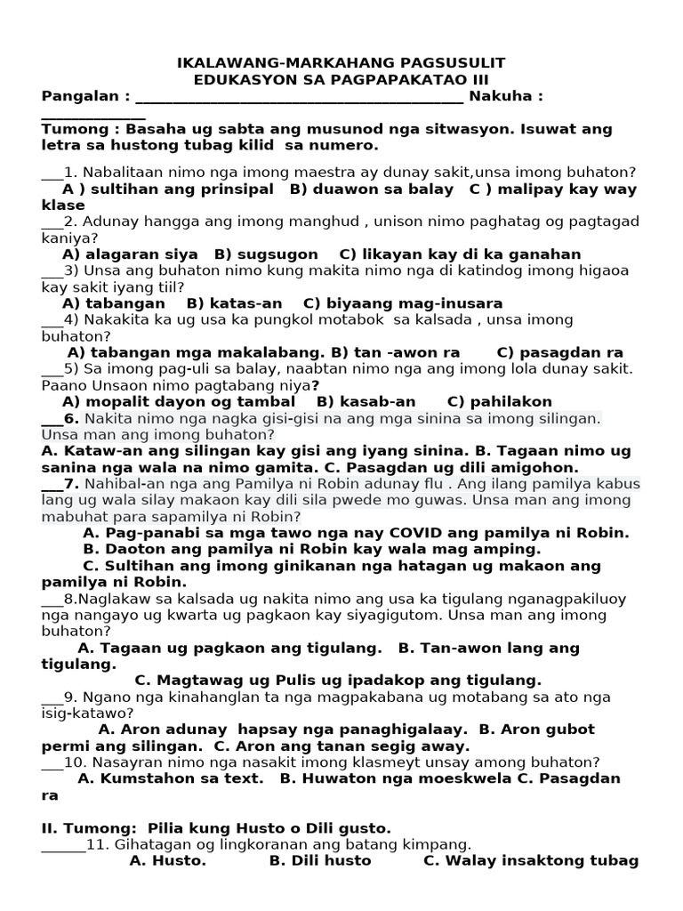 PT - Esp 3 - Q2 | PDF