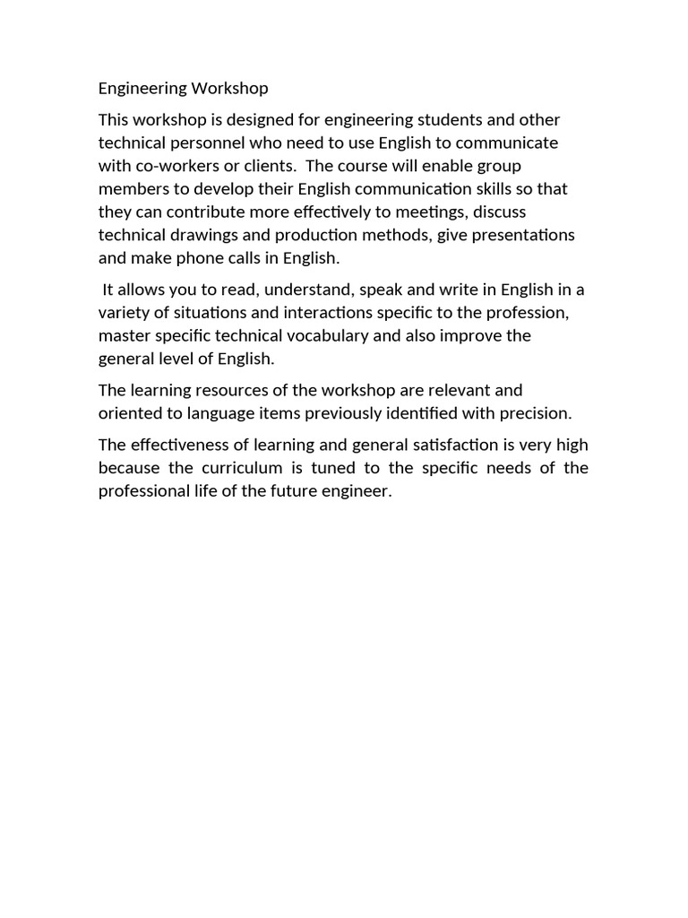 Engineering Workshop Pat | PDF | Career & Growth