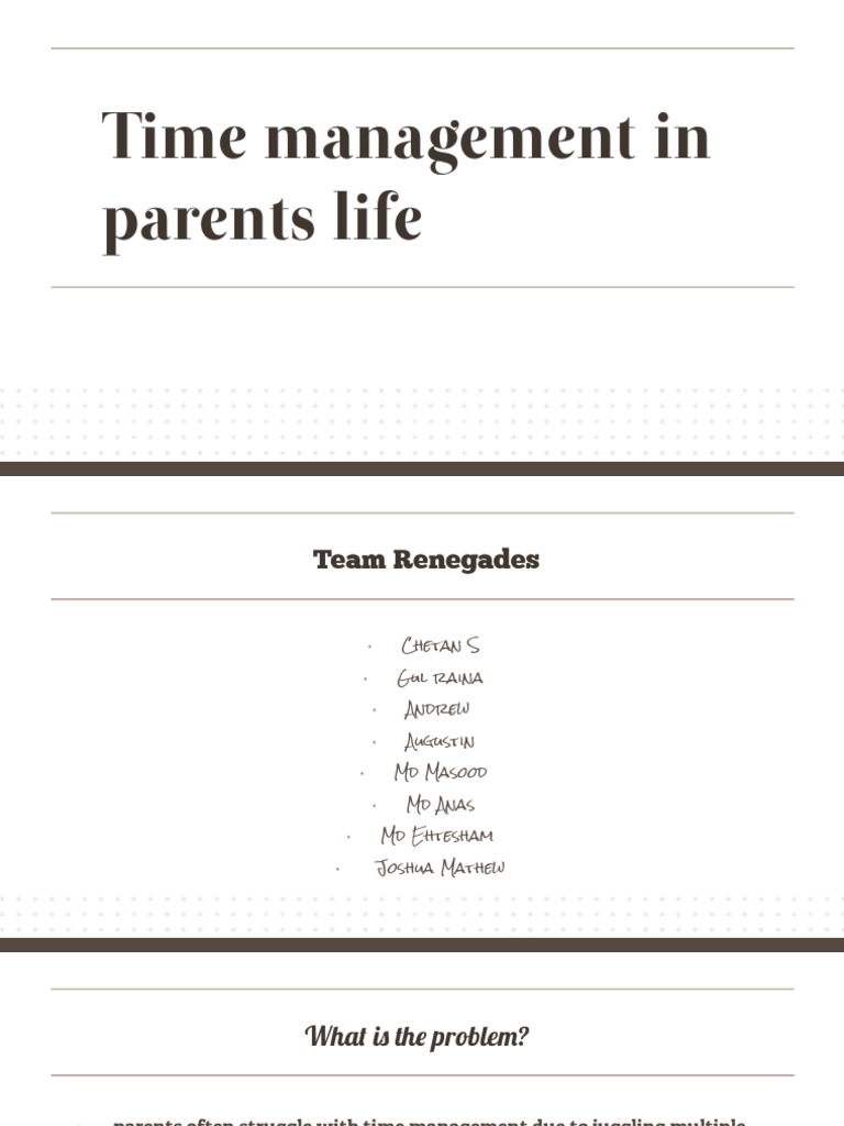 Time Management Solutions for Parents | PDF | Time Management ...