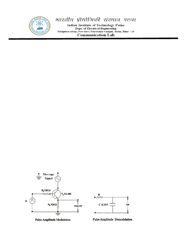 PAM Genarator and Demodulator | PDF | Sampling (Signal Processing) | Modulation