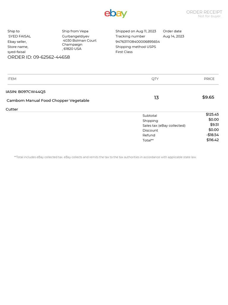 Ebay Invoice PDF | PDF