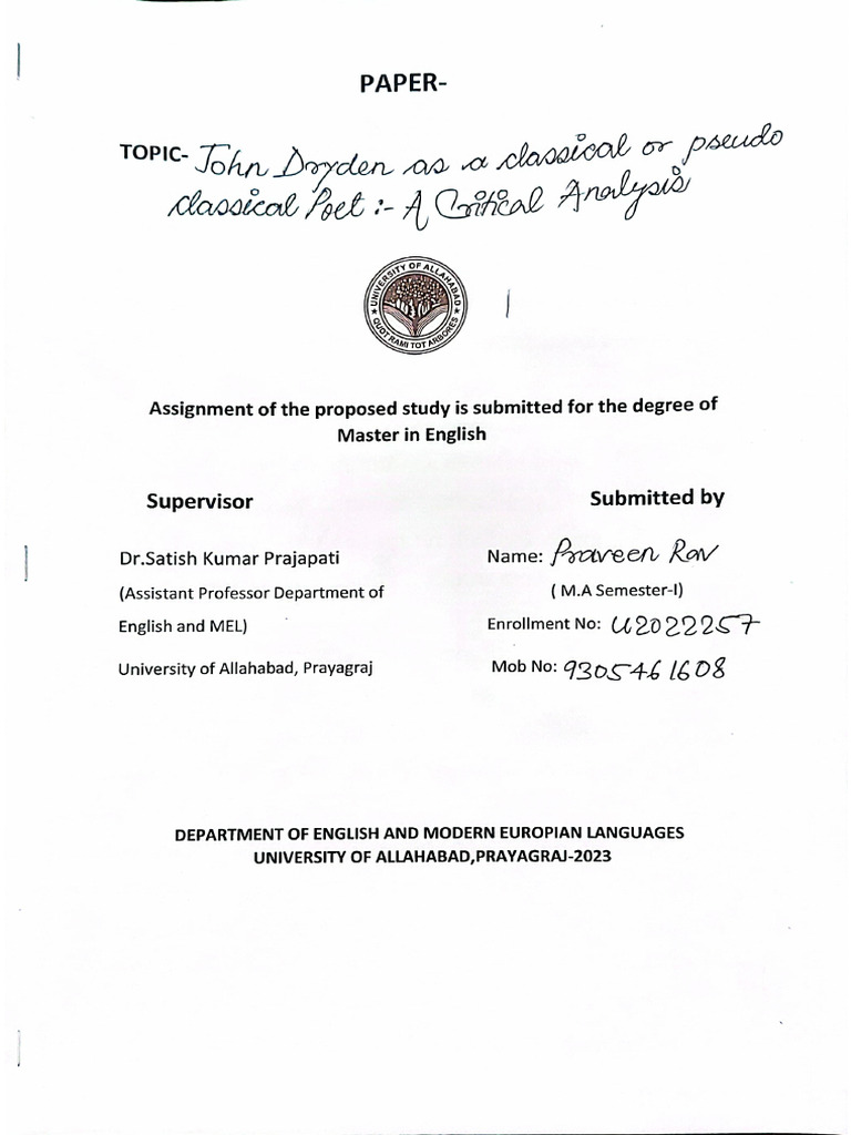 Assignment (MA 1st Semester) | PDF