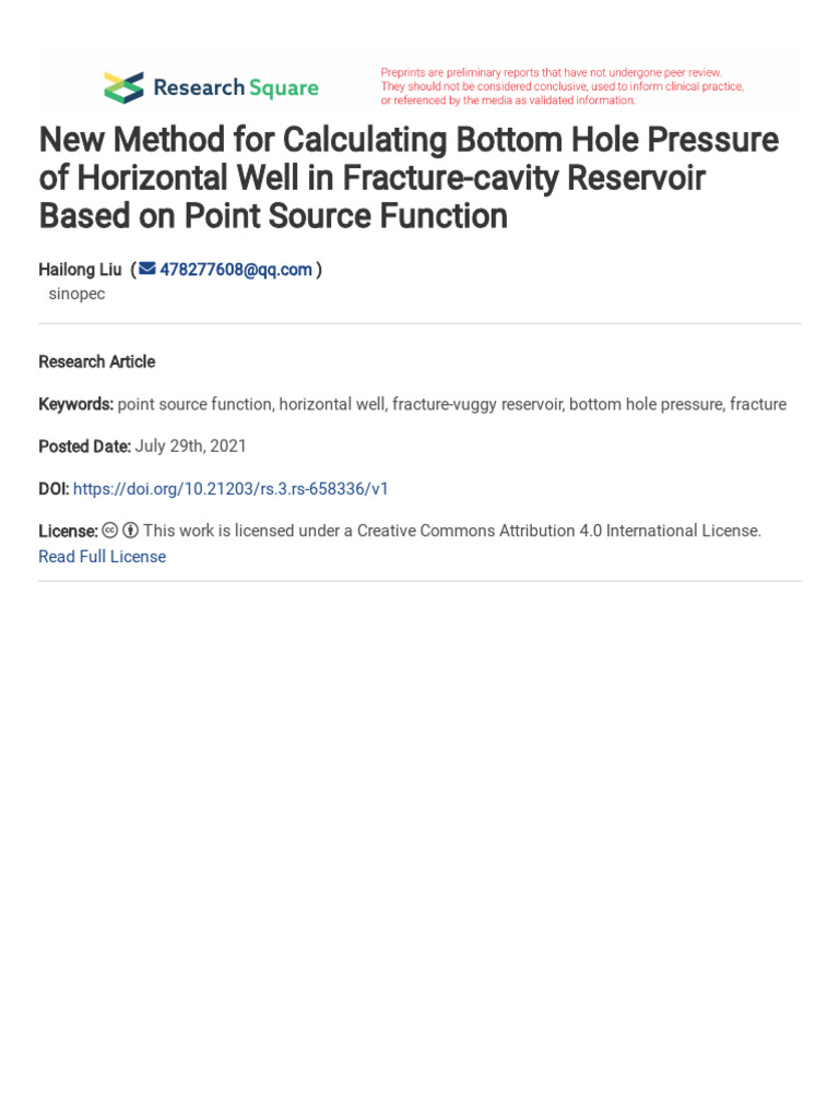 Horizontal Well Pressure Method | PDF | Petroleum Reservoir | Soil ...