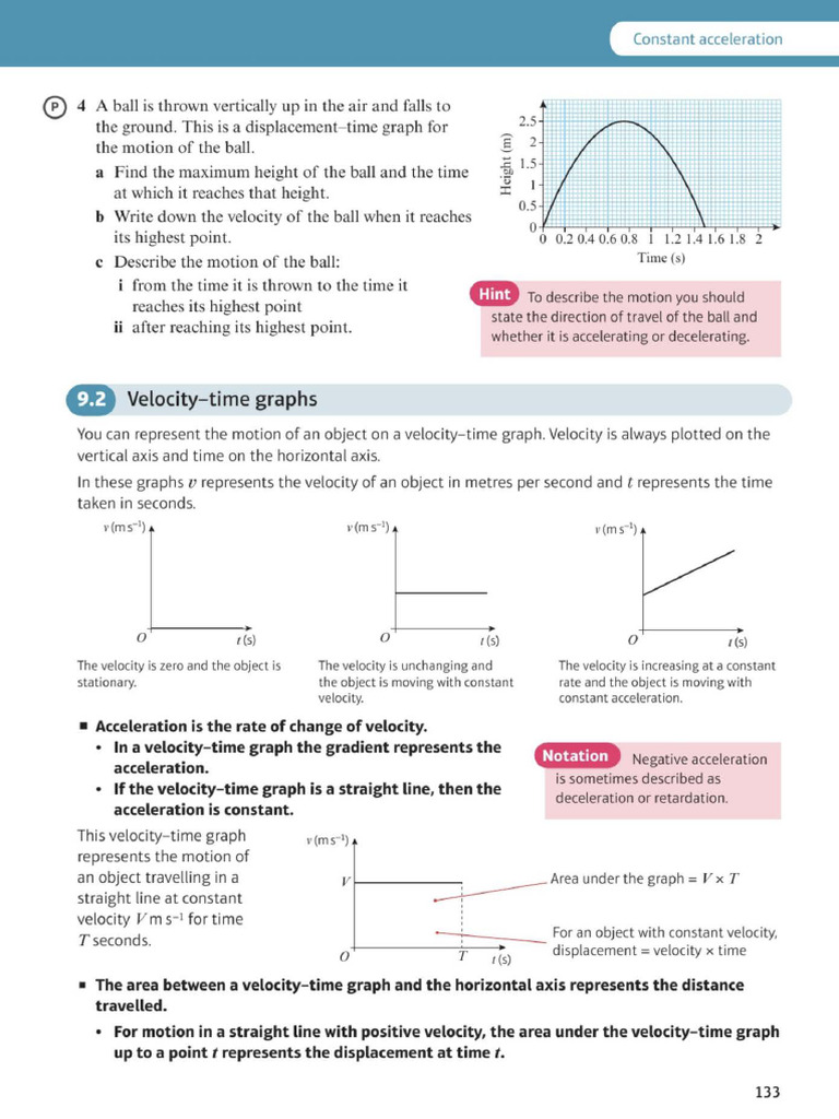 Velocity Time Graphs | PDF