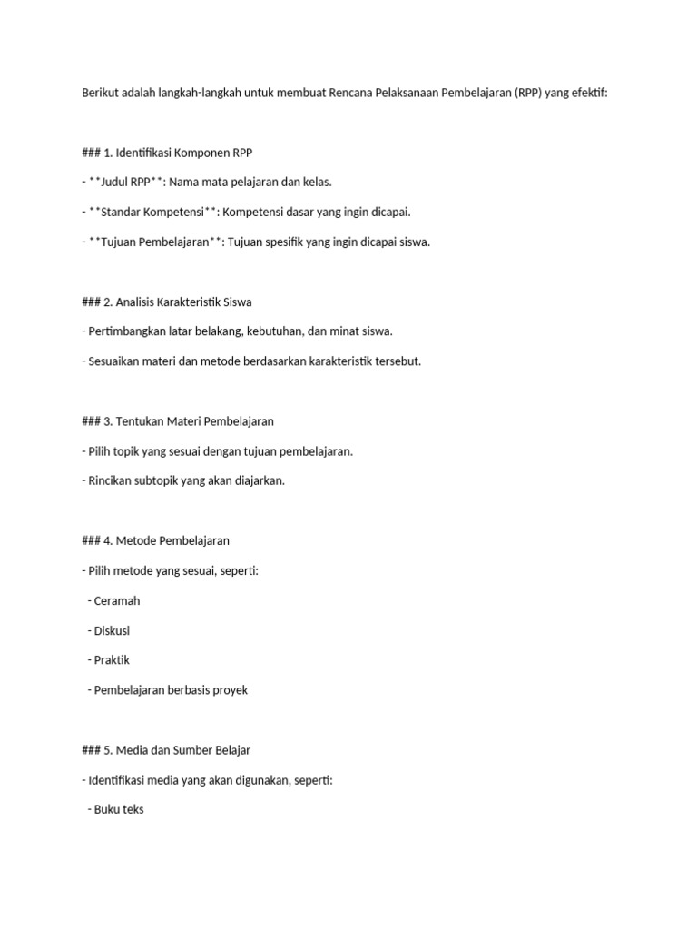 Cara Buat RPP | PDF