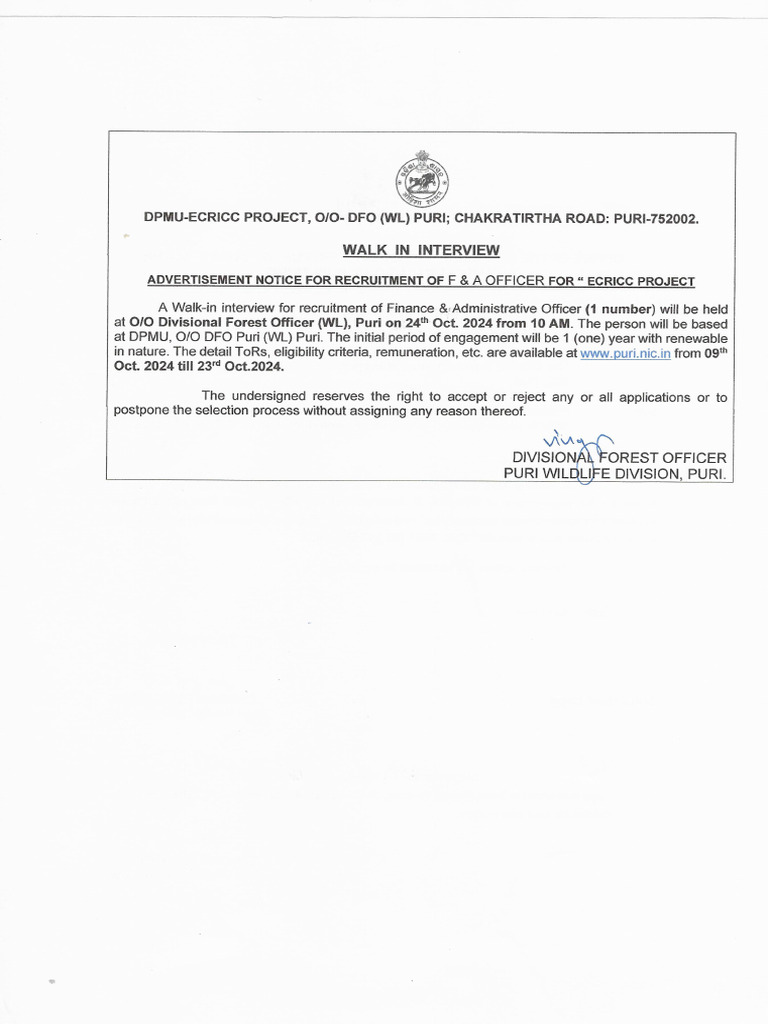 DFO Advertisement | PDF