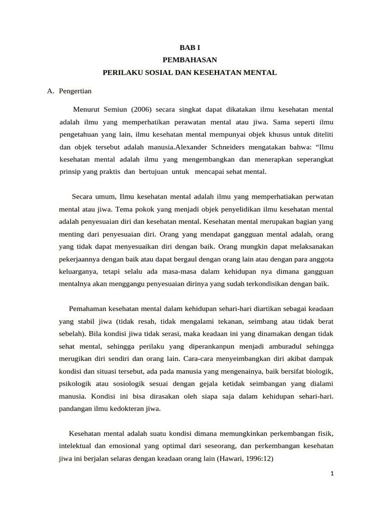 Perilaku Sosial Dan Kesehatan Mental | PDF | Karier & Perkembangan | Pengembangan Diri