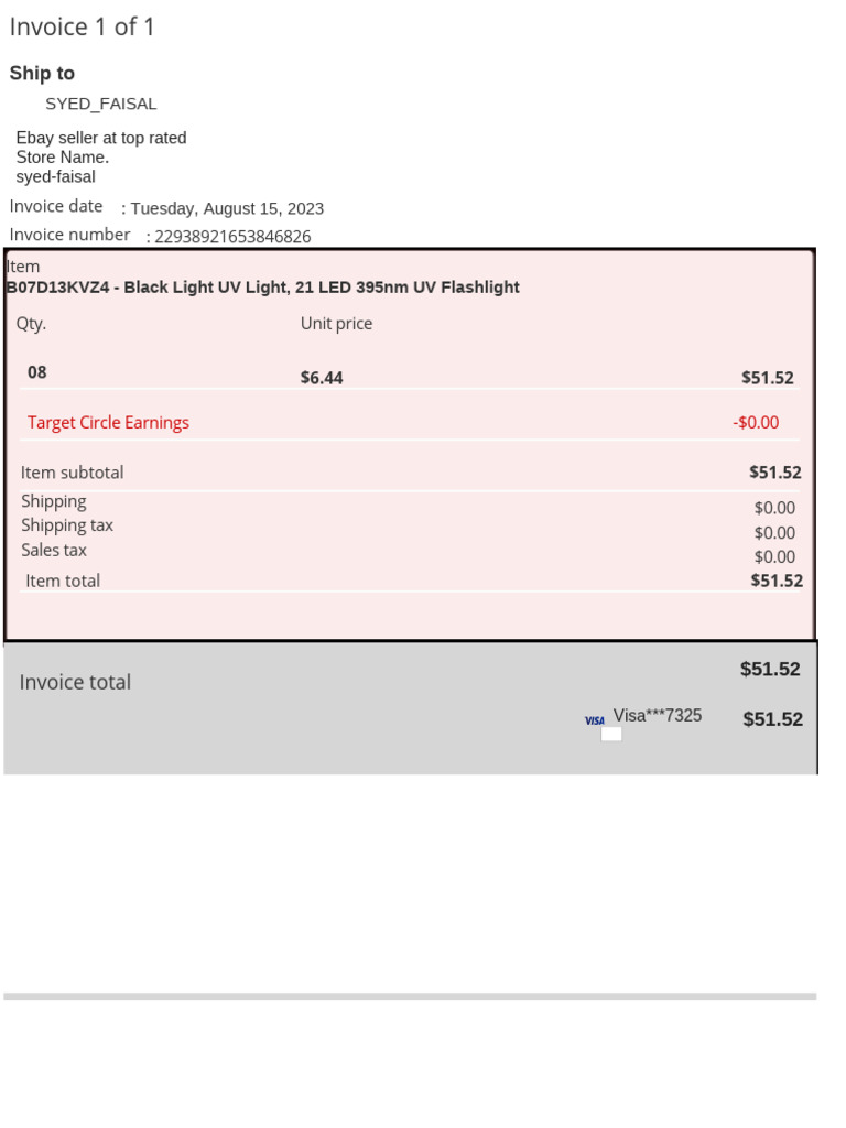 Target Invoice PDF | PDF