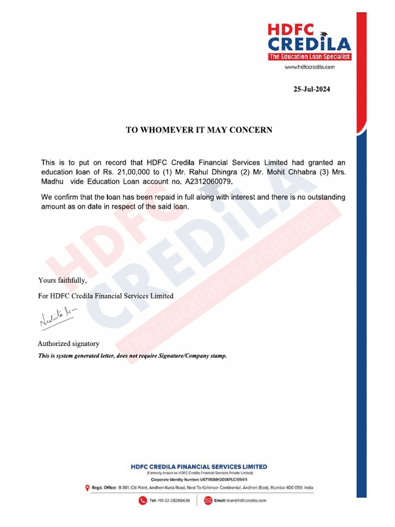 No Dues Certificate | PDF