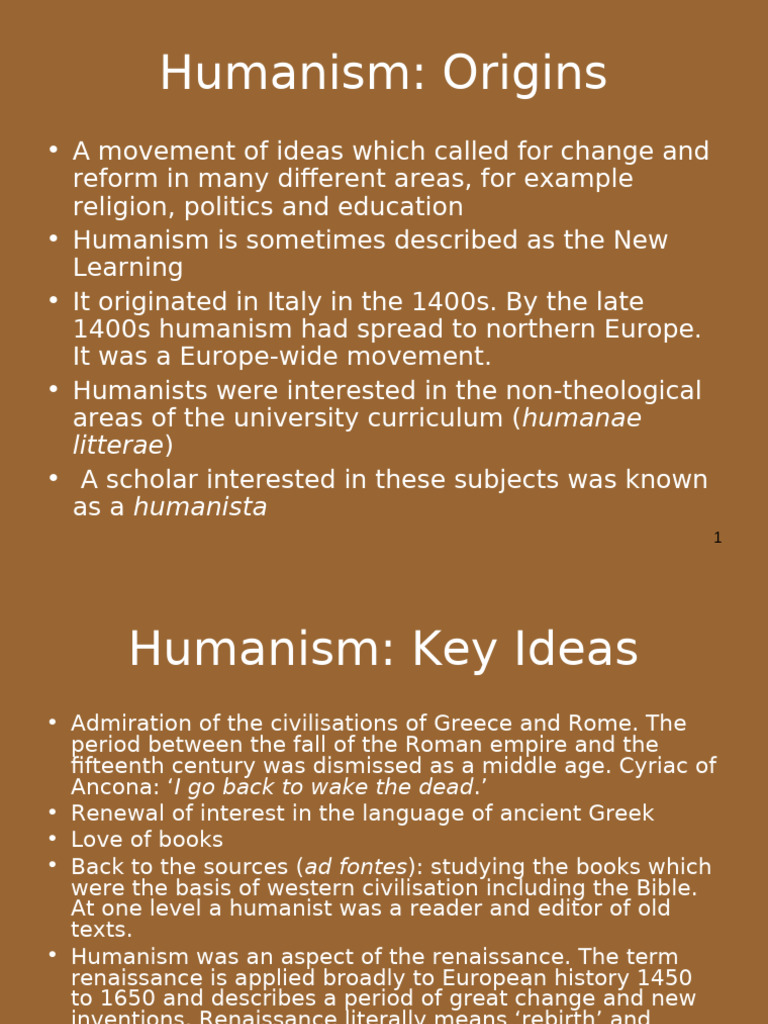 Humanism: Origins and Key Ideas | PDF | Bible | Translations