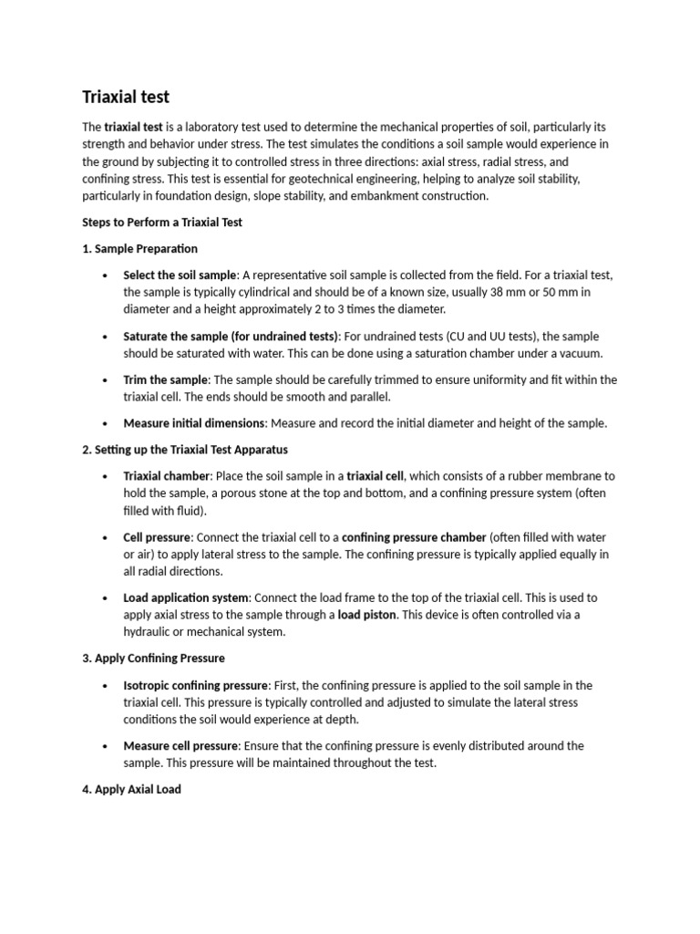 Triaxial Test Procedures and Types | PDF | Solid Mechanics | Materials