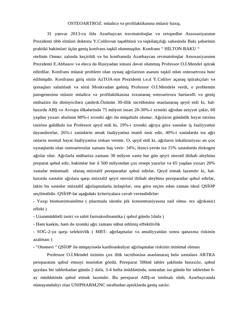 Osteoartroz | PDF