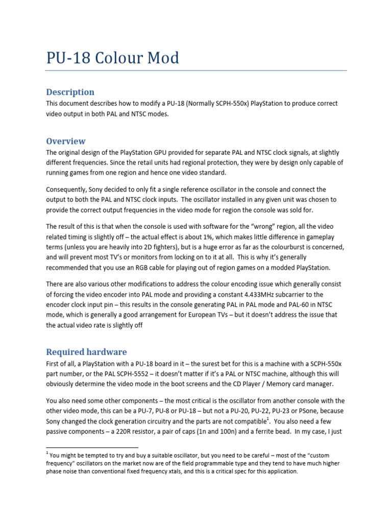 PU18 Color Mod | PDF | Information And Communications Technology | Computer Engineering
