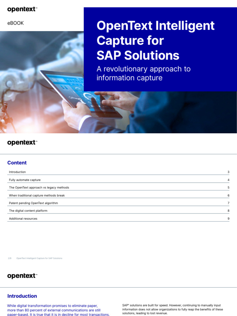 Opentext Intelligent Capture For Sap Solutions Ebook | PDF | Optical Character Recognition ...