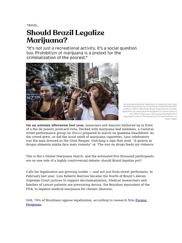 Should Brazil Legalize Marijuana | PDF | Cannabis (Drug) | Brazil