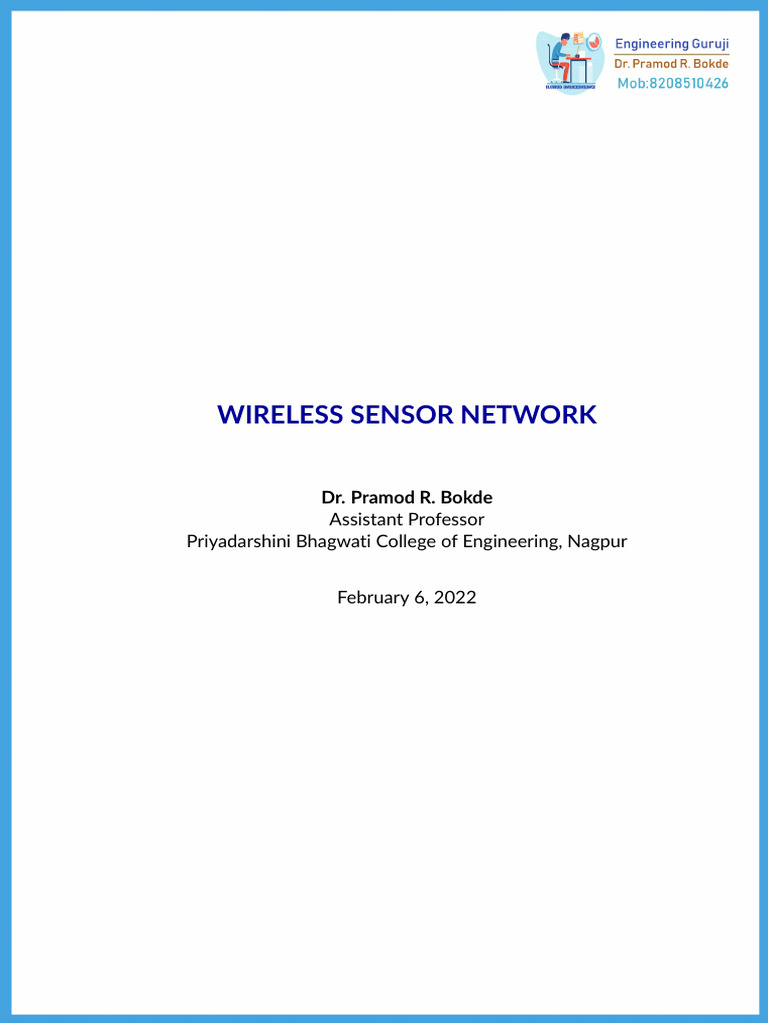 Wireless Sensor Networks | PDF | Modulation | Computer Network