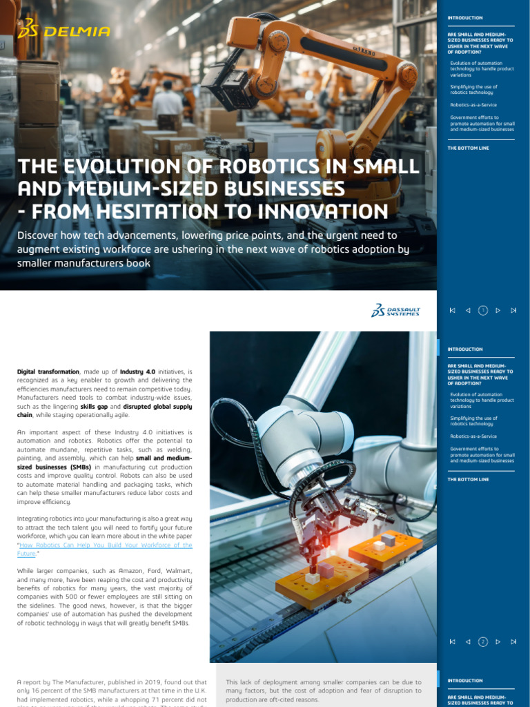 The Evolution of Robotics Small and Medium Sized Businesses Ebook | PDF ...
