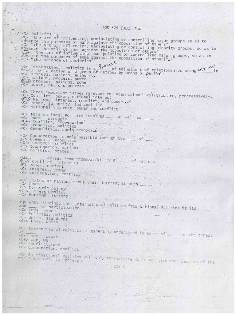 POS 324 Exam PQ | PDF