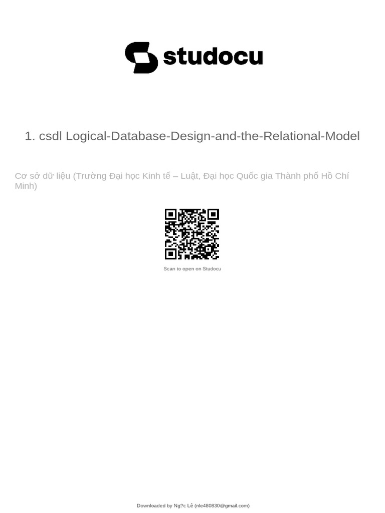 1 CSDL Logical Database Design and The Relational Model | PDF