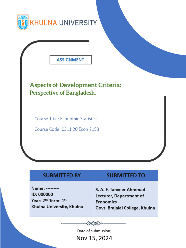 Assignment Cover Page Template | PDF