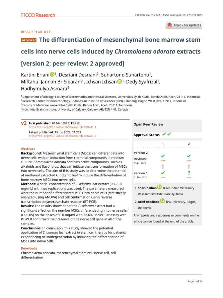 Kartini Eriani | PDF | Mesenchymal Stem Cell | Cells