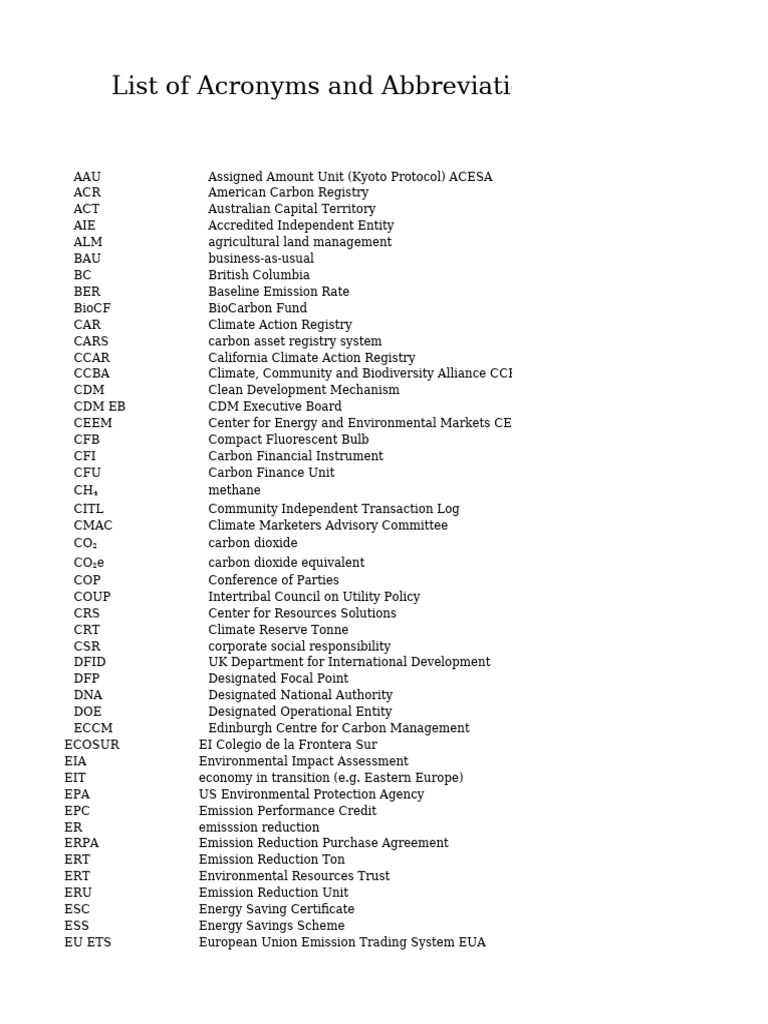 1-111 F Acronyms and Abbreviations | PDF | Kyoto Protocol | Clean ...