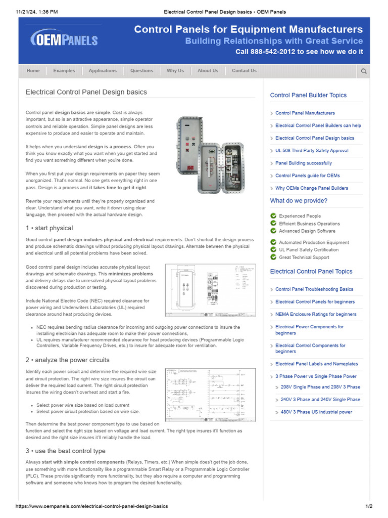 Electrical Control Panel Design Basics - OEM Panels | PDF ...