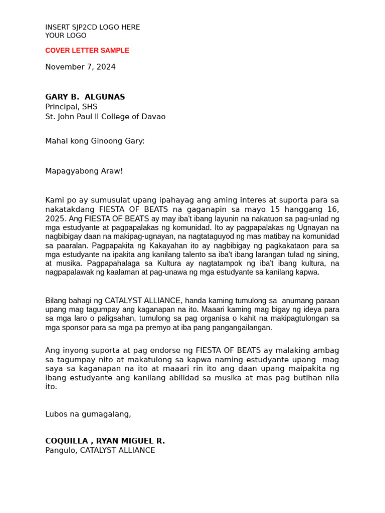 Sample Pagsulat NG Proyektong Papel | PDF