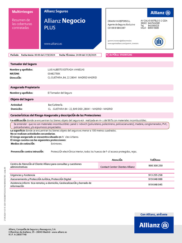 Certificado 241114 201028 | PDF | Seguro | Reaseguro