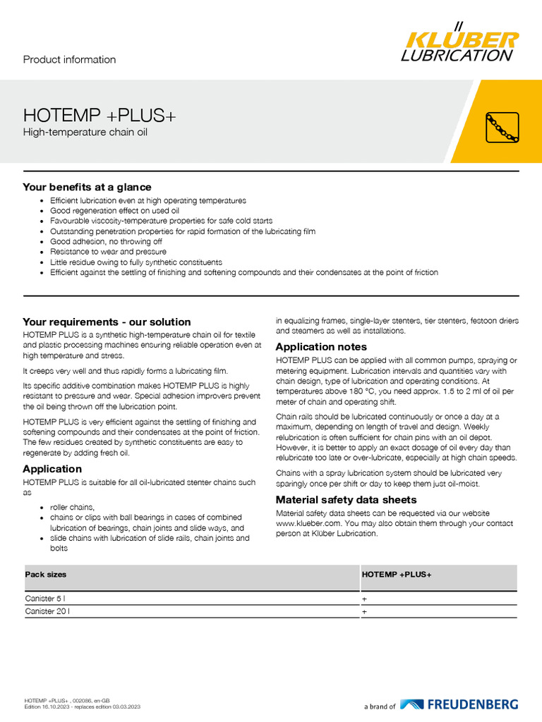 HOTEMP_PLUS_GB_en | PDF | Friction | Oil