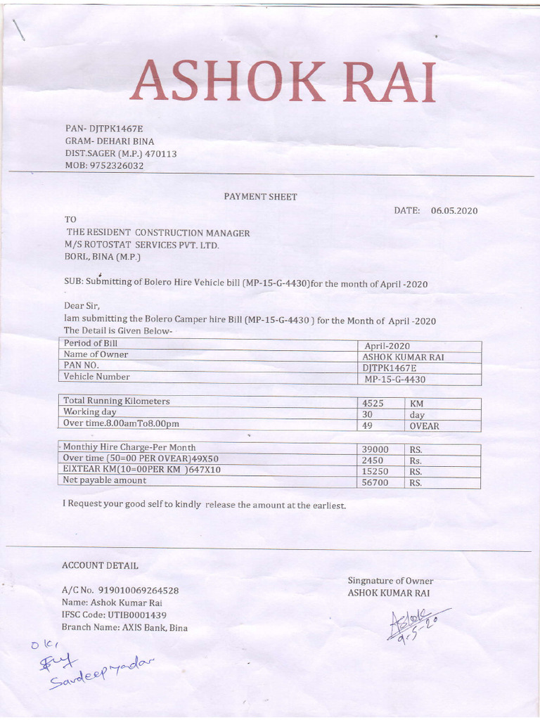 Vehical Bill | PDF