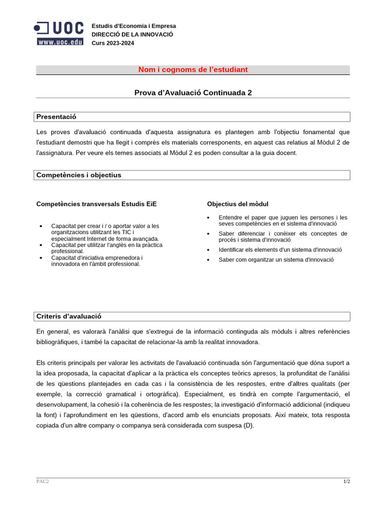 M2.410 Pec2 2023 24 1S | PDF