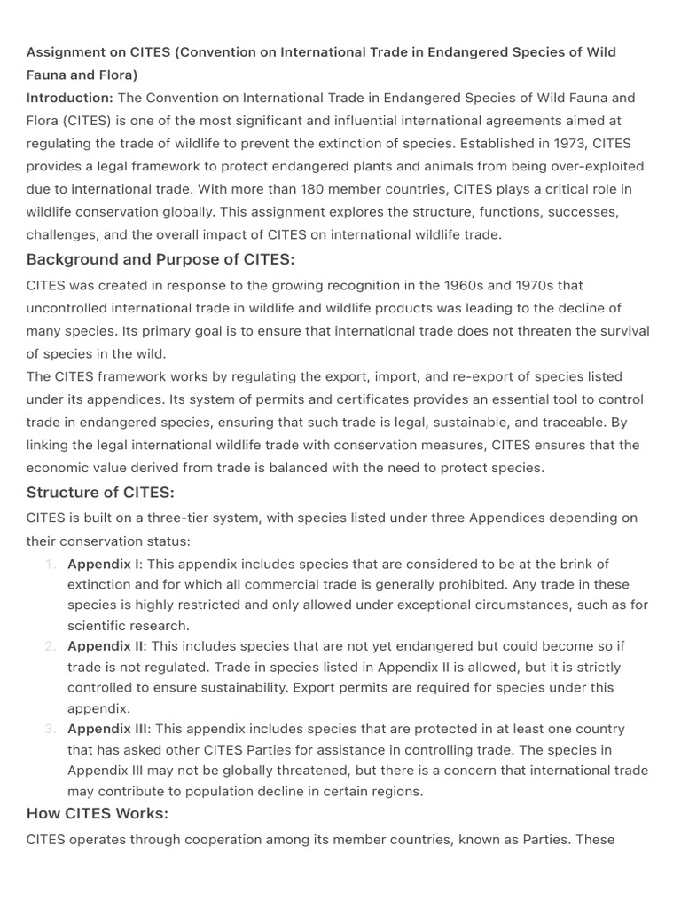 CITES: 50 Years of Wildlife Protection | PDF | Cites | Endangered Species