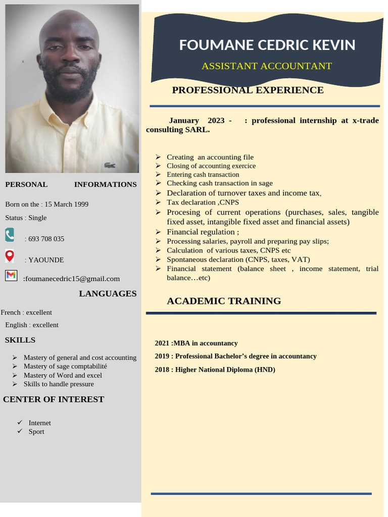 Copie de CV Pro Foumane | PDF | Finance & Money Management