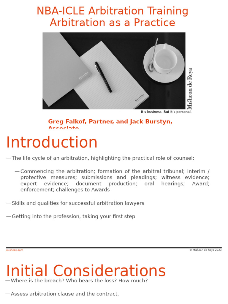 NBA-ICLE Arbitration Training Overview | PDF | Arbitration | Arbitral Tribunal